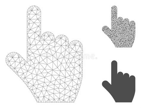 Select Gesture Vector Mesh Network Model And Triangle Mosaic Icon Stock Vector Illustration Of