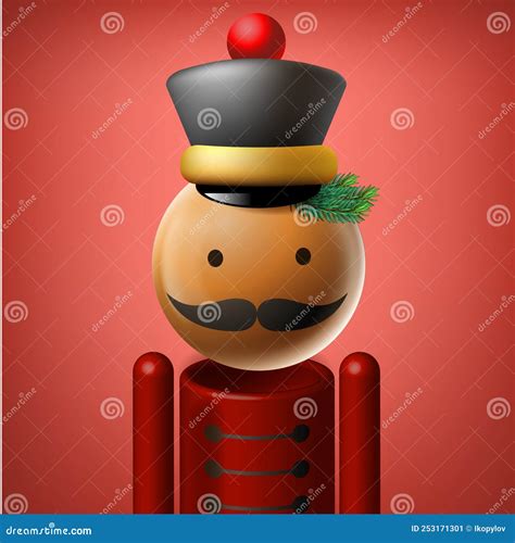 Christmas Nutcracker Cartoon Illustration Wooden Soldier Toy T