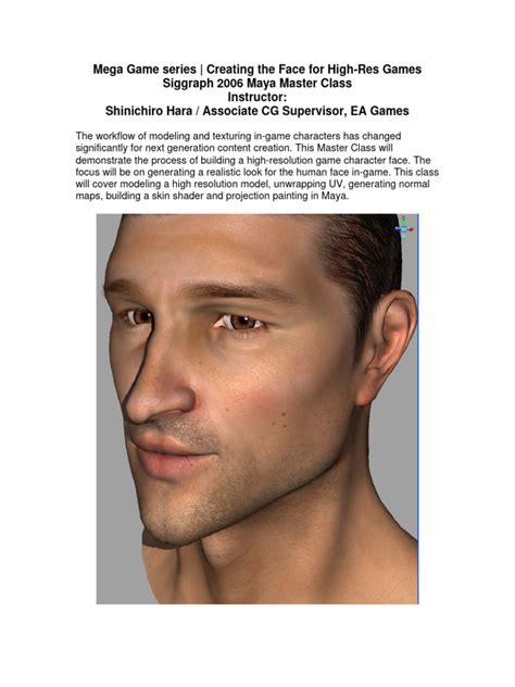 creating the face for high res games notes pdf texture mapping shader