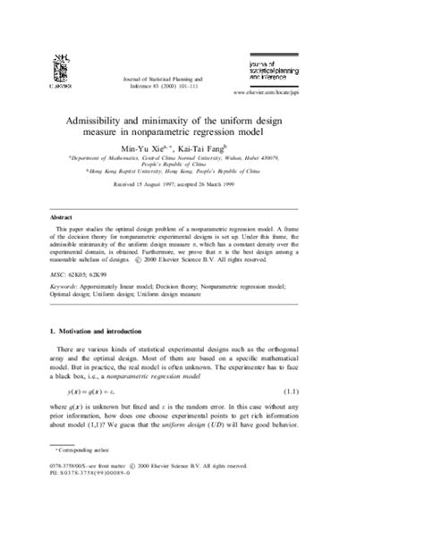 pdf admissibility and minimaxity of the uniform design measure in