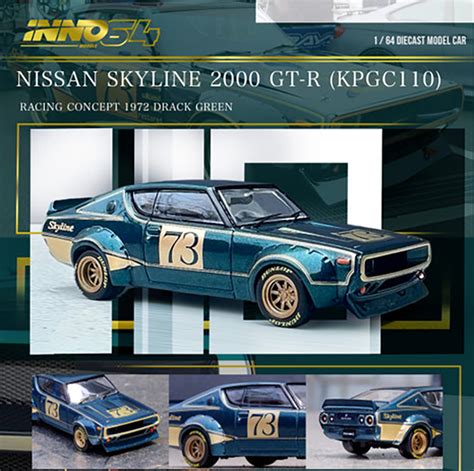 Inno64 164 Nissan Skyline 2000 Gt R Kpgc110 Green Free Usa Shipping