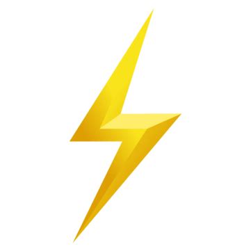 3d Thunder With Golden Gradation Color Vector Lightning Electricity