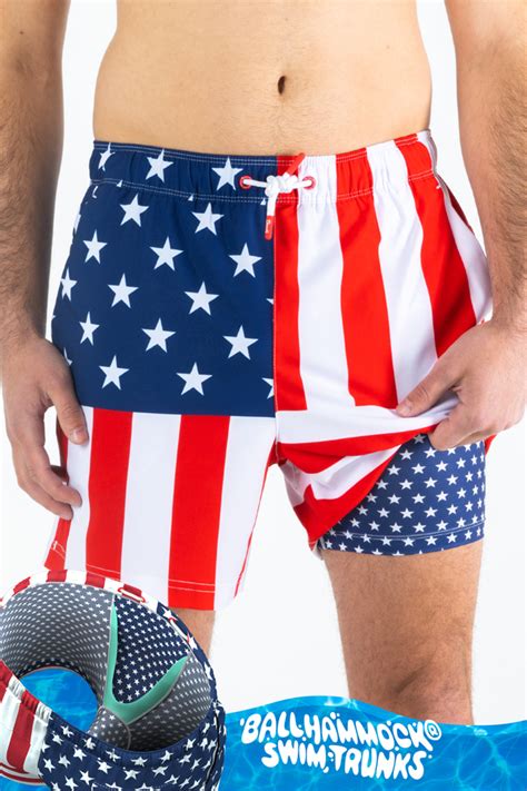 American Flag Patch Ball Hammock® 5 Swim Trunks The Reagans