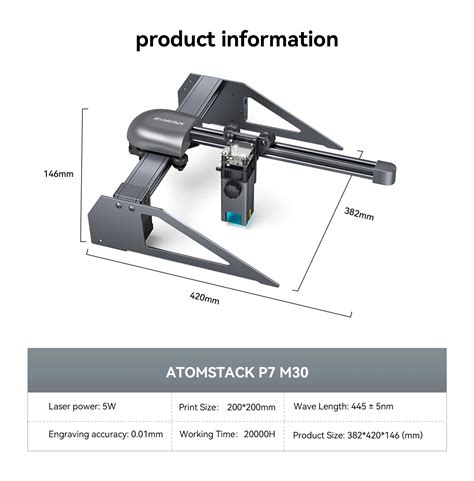 Atomstack P7 M30 30w Laser Engraver Cnc Diy Engraving Cutting Machine