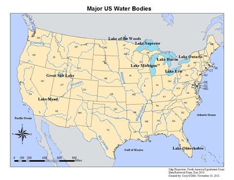 Us Map With Bodies Of Water Maps Of Bodies Of Water