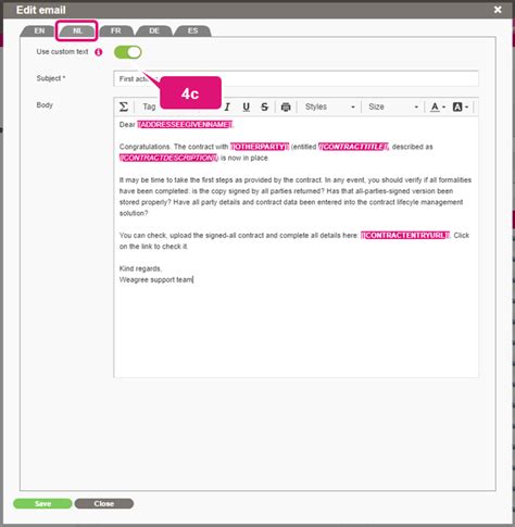 CLM Notification Templates Community Weagree