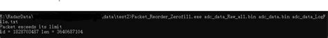 Dca1000evm Packetreorderzerofill Error Packet Exceeds Its Limit