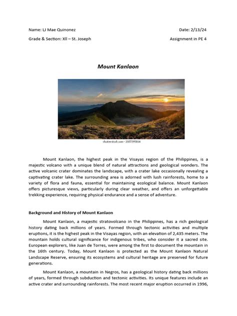 lj assignment pe pdf hiking
