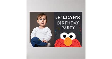 Sesame Street Elmo Birthday Chalkboard Poster Zazzle