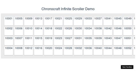 Chronocraft Vue Infinite Scroller Demo Forked Codesandbox