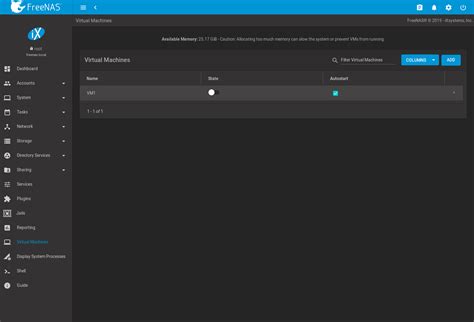 16 Virtual Machines FreeNAS11 3 BETA1 User Guide Table Of Contents