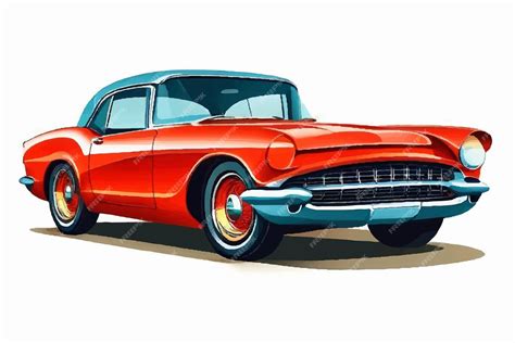 Vintage Classic Car On White Background Vector Illustration Vintage Car