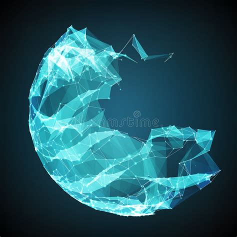 Abstract Vector Polygonal Corrupted Cyber Sphere Triangle Spherical