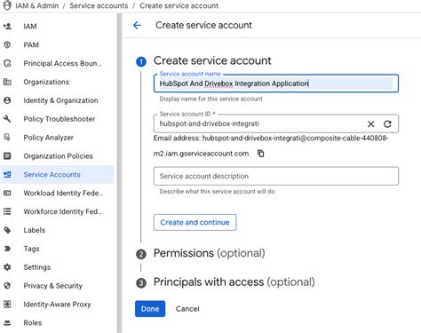 How To Create Service Account Json Nexus Customer Experience