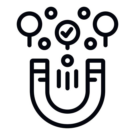 Magnet Key Point Icon Outline Vector Main Conclusion 19052943 Vector