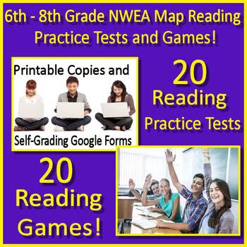 NWEA MAP Reading ELA Language Usage Test Prep SELF GRADING Test Game Bundle