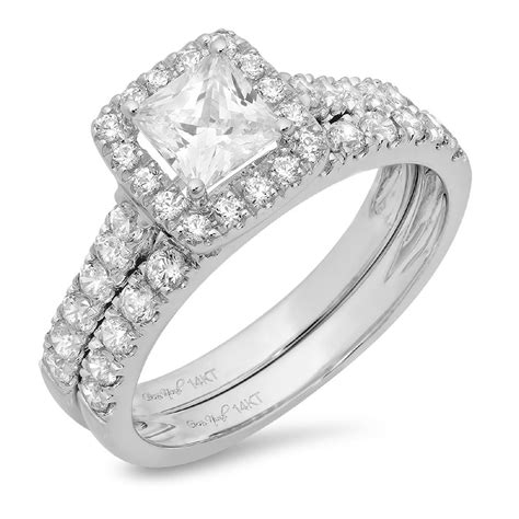 Clara Pucci 14k White Gold 156 Simulated Clear Diamond Engraveable