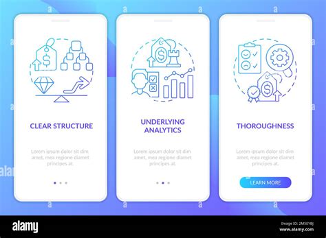 Price Testing Key Factors Blue Gradient Onboarding Mobile App Screen Stock Vector Image And Art