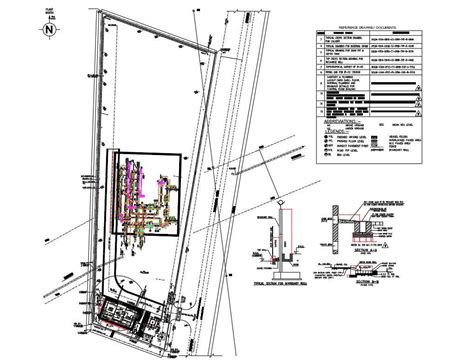 DWG Drawing File Shows The Details Of Pipeline Plan And Boundary Wall