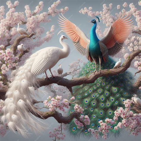 Premium Photo Two Peacocks Ai Generated Art