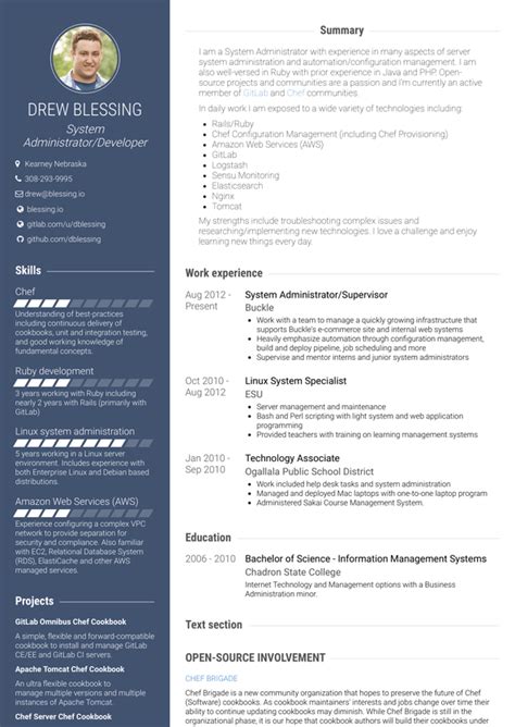 System Admin Resume Samples And Templates Visualcv