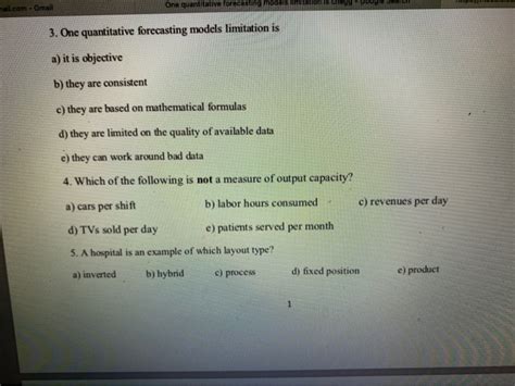 Solved One Quantitative Forecasting Models Limitation Is