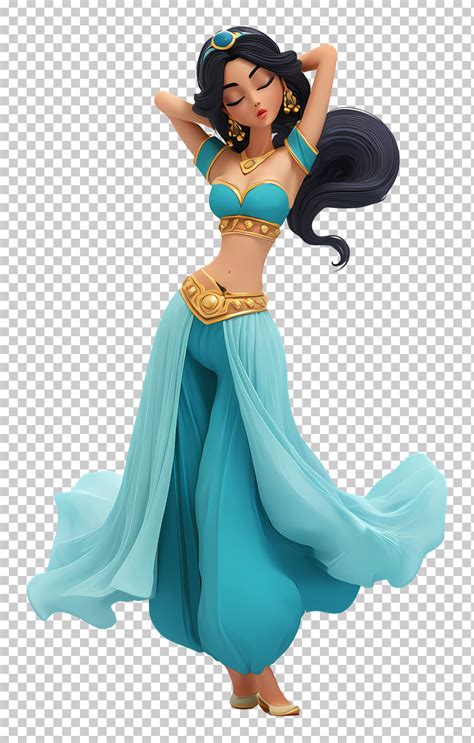 Princess Jasmine Dancing Princess In Blue Dress Png Clipart