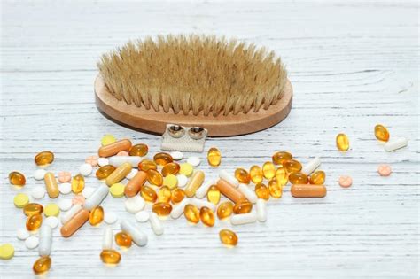 Premium Photo Massage Wooden Brush For Dry Massage Against Cellulite