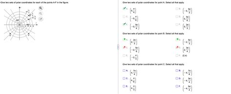Solved Give Two Sets Of Polar Coordinates For Each Of The