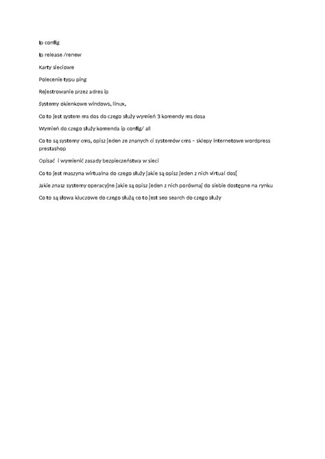 Ip Config Oki Ip Config Ip Release Renew Karty Sieciowe Polecenie