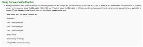 solved string concatenation problem 1 a string