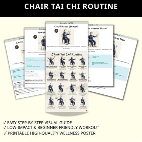 Chair Tai Chi For Seniors Printable Poster Pdf Seated Tai Chi