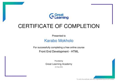 Karabo Mokholo On Linkedin Greatlearningacademy Greatlearning Glacertificate Webdesign