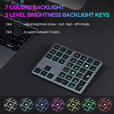Buetooth Keypad For Ipad Procreate Backlit Number Pad Rechargeable