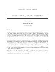 Introduction To Quantum Computation Pdf University Of California Berkeley Introduction To