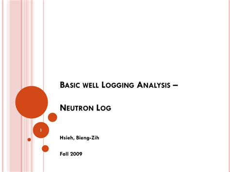 Neutron Logging Analysis Principles And Interpretation
