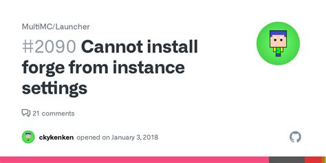 Cannot Install Forge From Instance Settings · Issue 2090 · Multimclauncher · Github