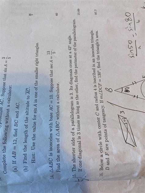 11th Grade Pre Calculus Trig Iv How Do I Do Number 15 Rhomeworkhelp