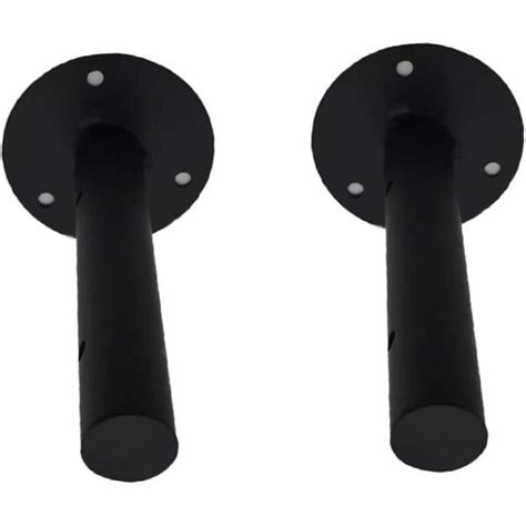 AJW Equerre etagere murale support d étagère noir 2pcs support d