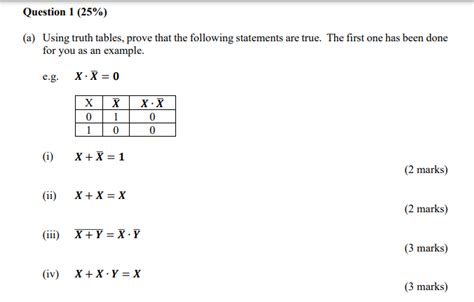 Solved A Using Truth Tables Prove That The Following Chegg