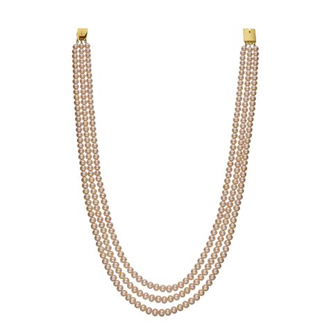 Stunning Peach Pearl Necklace Mangatraipearls