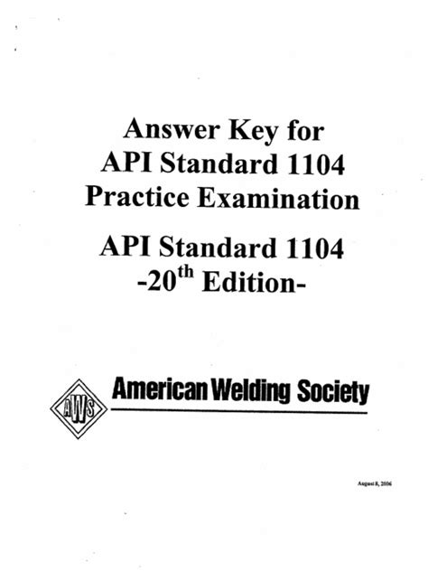 Api 1104 Sample Exam Ans Pdf