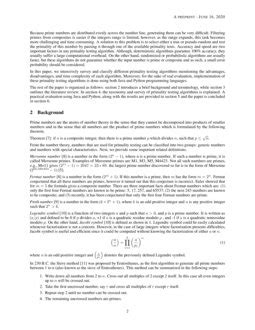 Taxonomy And Practical Evaluation Of Primality Testing Algorithms DeepAI