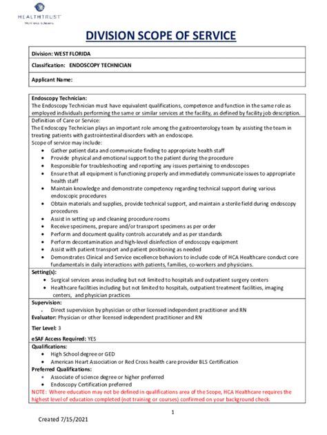 Fillable Online Program Endoscopy Technician Certificate 6361 Fax