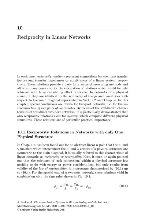 Pdf Reciprocity In Linear Networks