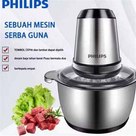 Jual Chopper Philips Original Terlaris No1 Penggiling Daging Serbaguna Multyfungsi 2l Stainless