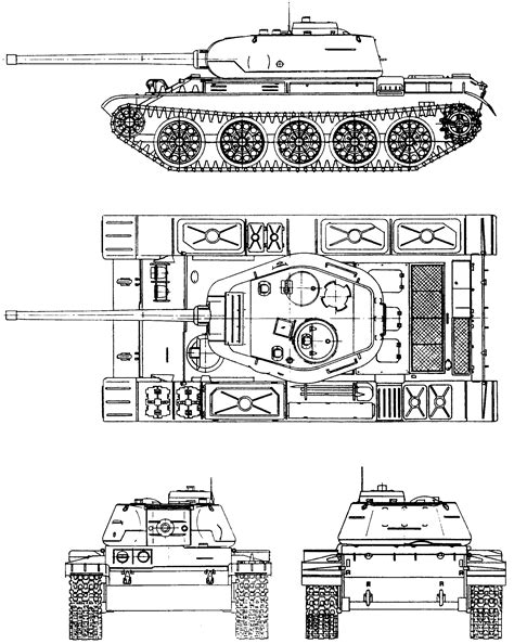 T 44 Blueprint Download Free Blueprint For 3d Modeling