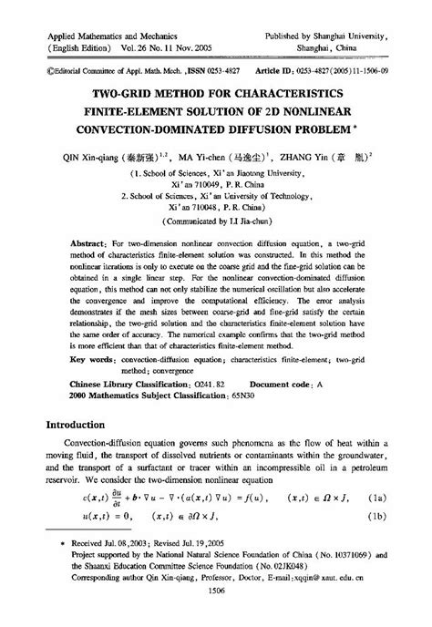 Pdf Two Grid Method For Characteristics Finite Element Solution Of 2d