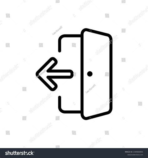 logout exit door simple icon vector stock vector royalty free