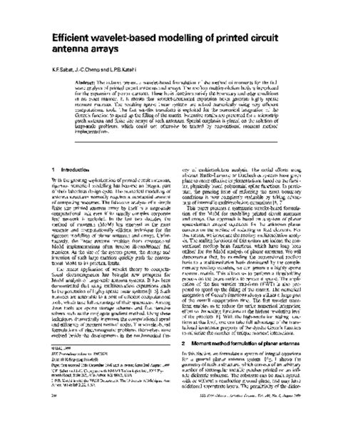 pdf efficient wavelet based modelling of printed circuit antenna arrays